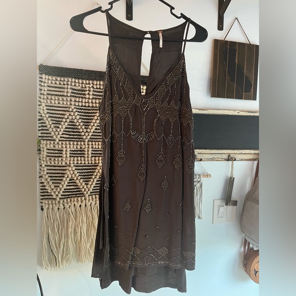 Free People | Dresses | Free People Adorable Grey Sequion Dress Gently ...